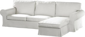 Potah na pohovku IKEA Ektorp 2-místná s lenoškou barva krémová látka pletený vzor