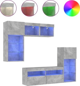 vidaXL 5dílná obývací stěna s LED kompozitní dřevo [3216726] Barva: dub sonoma
