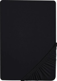 Biberna Napínací prostěradlo žerzej-elastan, výška rohu do 25 cm. (černá, 180-200 x 200 cm)
