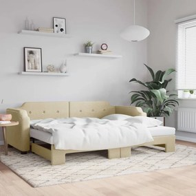 Válenda s přistýlkou krémová 80 x 200 cm textil 3197633