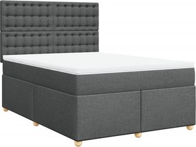 Box spring postel s matrací tmavě šedá 140x200 cm textil 3291318