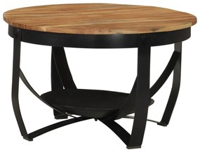 Konferenční stolek Ø 68 x 43 cm masivní akáciové dřevo a železo - Default Title