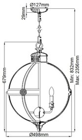Feiss FE-ADAMS-4P-ANL - Lustr na řetězu ADAMS 4xE14/60W/230V bronzová