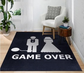 Kusový koberec Bambino 2104 Game Over black, 80x150, čiernobiela, chodba / predsieň, Dywany Łuszczów