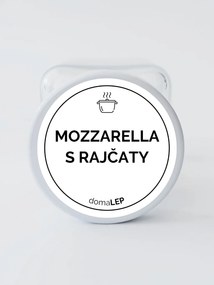 Samolepka na kořenky MOZZARELLA S RAJČATY bílá 5 cm tučné písmo