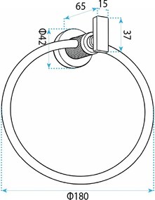 Držák na ručníky - kruh REA RIVO RING 81307 Rivo Brush Gold