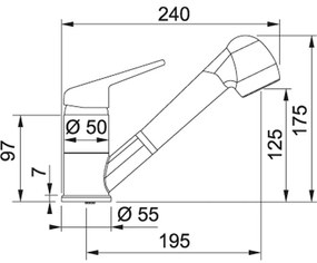 Franke FC 9547.424 Dřezová baterie se sprchou, Kašmír 115.0470.666