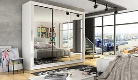 Casarredo - Komfort nábytek Šatní skříň ASTON/ADRIA III bílá/zrcadlo