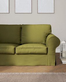 Potah na pohovku IKEA  Ektorp 2-místná, rozkládací, STARÝ MODEL barva zelená látka pletený vzor