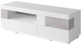 Televizní stolek SILKE 41 Helvetia 160/54/50 Barva: bílá/bílý lesk/beton