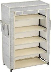 MSV textilní botník 5 pater šedý / Botník / s kapsami / 60 x 30 x 88 c