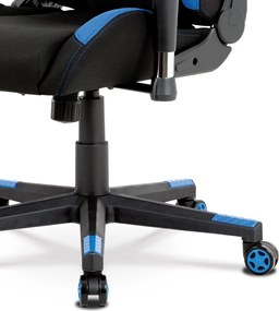 Autronic Kancelářská židle KA-F02 BLUE, modrá-černá látka, houpací mech, plastový kříž