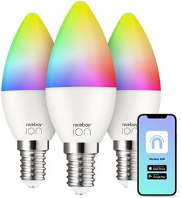 Led žárovka niceboy ion smartbulb rgb e14, 6 w, set 3 ks