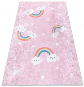 Dywany Łuszczów Dětský kusový koberec Junior 52063.802 Rainbow pink - 80x150 cm