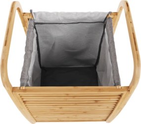 Koš na prádlo, přírodní bambus/šedá, POKO DOPRODEJ