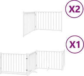 Zábrana pro psy s dvířky skládací 8 panelů bílá 640 cm topol 3155730
