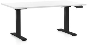 Výškově nastavitelný stůl OfficeTech D, 140 x 80 cm - bílá podnož Barva: Bílá