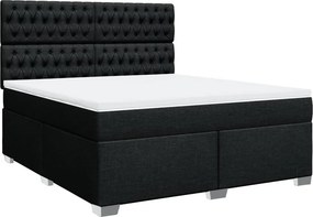 Box spring postel s matrací černá 180x200 cm textil 3292876