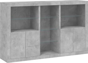 Příborník s LED osvětlením betonově šedý 162 x 37 x 100 cm 3209173