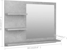 vidaXL Koupelnové zrcadlo 60 x 10,5 x 45 cm dřevotříska [815661] Barva: Bílá