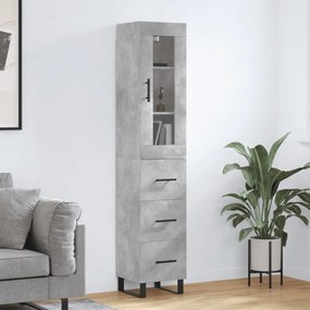 Skříň highboard betonově šedá 34,5x34x180 cm kompozitní dřevo