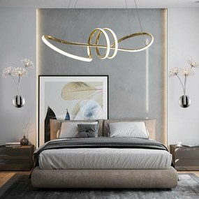 Toolight - LED závěsné svítidlo APP824-CP + dálkové ovládání, zlatá, OSW-06662