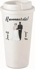 Personalizovaný cestovní termohrnek se svatebním párem