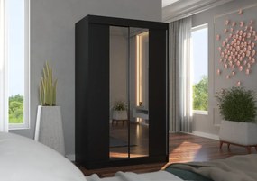 Skříň posuvná se zrcadlem MARVIN 120 černá