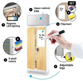 Skříň na dokumenty bílá/zlatý dub: Eco Design JAN H