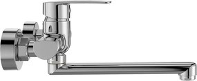Mereo, Mereo Dřezová nástěnná baterie, Pego, 150 mm, s ramínkem plochým rovným 210 mm, chrom, MER-CB302P