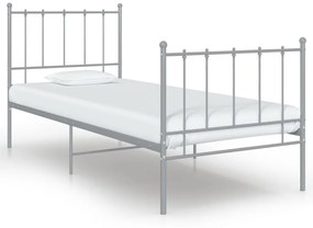 Rám postele šedý kov 100 x 200 cm