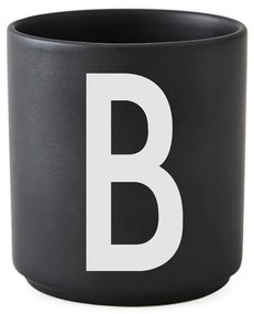 Černý porcelánový hrnek Design Letters Alphabet B, 250 ml