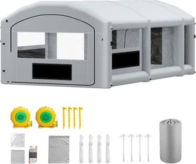 Nafukovací lakovací kabina, 8 × 4,5 × 3 m VEVOR – 6,8 × 3,6 × 2,5 m
