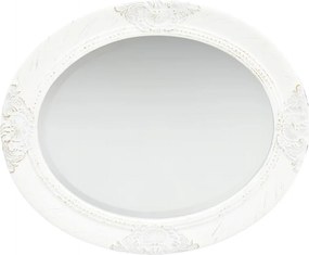 Nástěnné zrcadlo barokní styl 50 x 60 cm bílé 320348