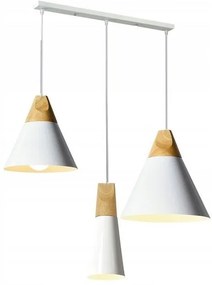 Toolight - Stropní svítidlo SCANDI 3xE27 APP064-3CP, Bílá-Hnědá, OSW-00110