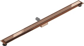 Mexen Flat, lineární podlahový žlab 110 cm, růžové zlato, 1610110
