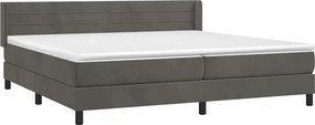Box spring postel s matrací tmavě šedá 200x200 cm samet 3131040