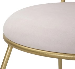Designová jídelní židle Heart světle růžová/zlatá