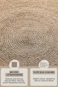 Hanse Home, Kusový koberec Jute Braided 106006 Grey Brown kruh, 100x100 (průměr) kruh, hnědá, chodba / předsíň