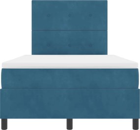Postel s boxspringem s čelo Tmavě modrá 120 x 200 cm samet 3339828