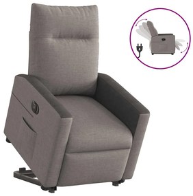 Elektrické zvedací polohovací křeslo taupe textil 3324071