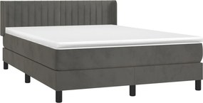 Box spring postel s matrací tmavě šedá 200x200 cm samet 3132580