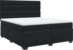 Box spring postel s matrací černá 200x200 cm samet 3291010