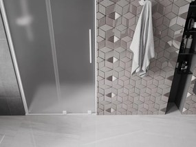 Mexen Velar, posuvné sprchové dveře do otvoru 100 cm, 8mm sklo námraza, bílá matná, 871-100-000-31-20