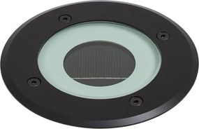 Moderní zemní bodové svítidlo černé vč. LED dobíjecí se solárním panelem IP65 - Solyx