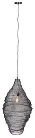 Orientální závěsná lampa černá 90 cm - Nidum