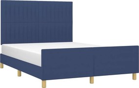 Rám postele bez matrace modrý 140 x 190 cm textil 3125217