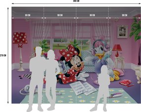 Dětská vliesová fototapeta na zed' Minnie a Daisy, Disney | 360 x 270 cm | DFTDNXXL 5035