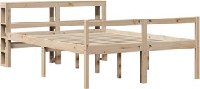 Postel s čelem pro seniory 140 x 190 cm masivní borovice 3305857