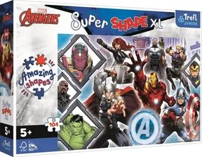 Trefl - Puzzle - Super Shape XL Avengers / 104 dílků / 60 x 40 cm / vě